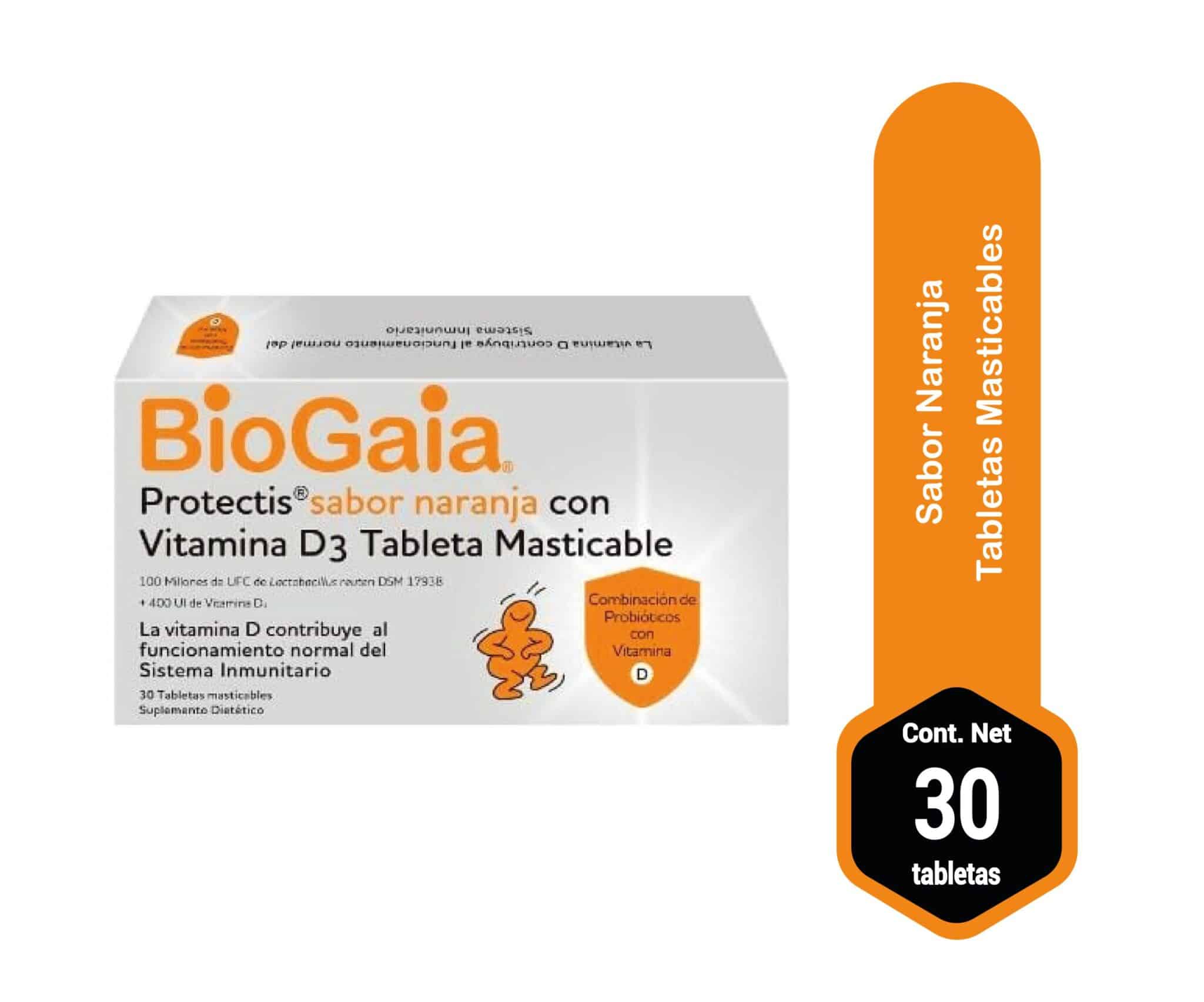 BIOGAIA PROTECTIS+VIT D3 S/NARANJA X 30 TAB/MASTICABLES - Novafarmawimer