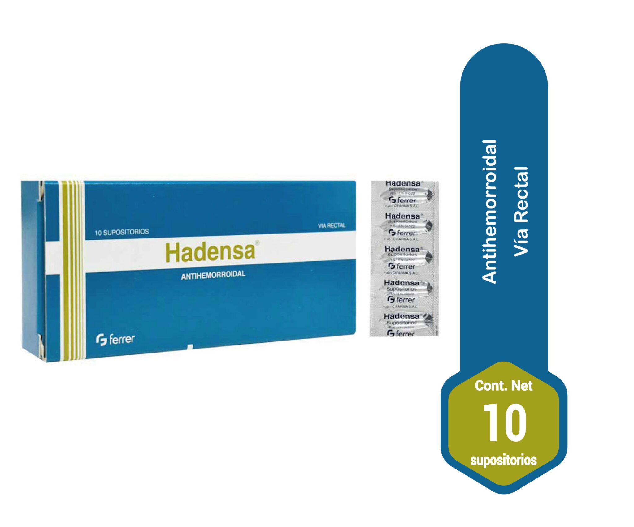 HADENSA ANTIHEMORROIDAL x 10 SUPOSITORIOS - Novafarmawimer