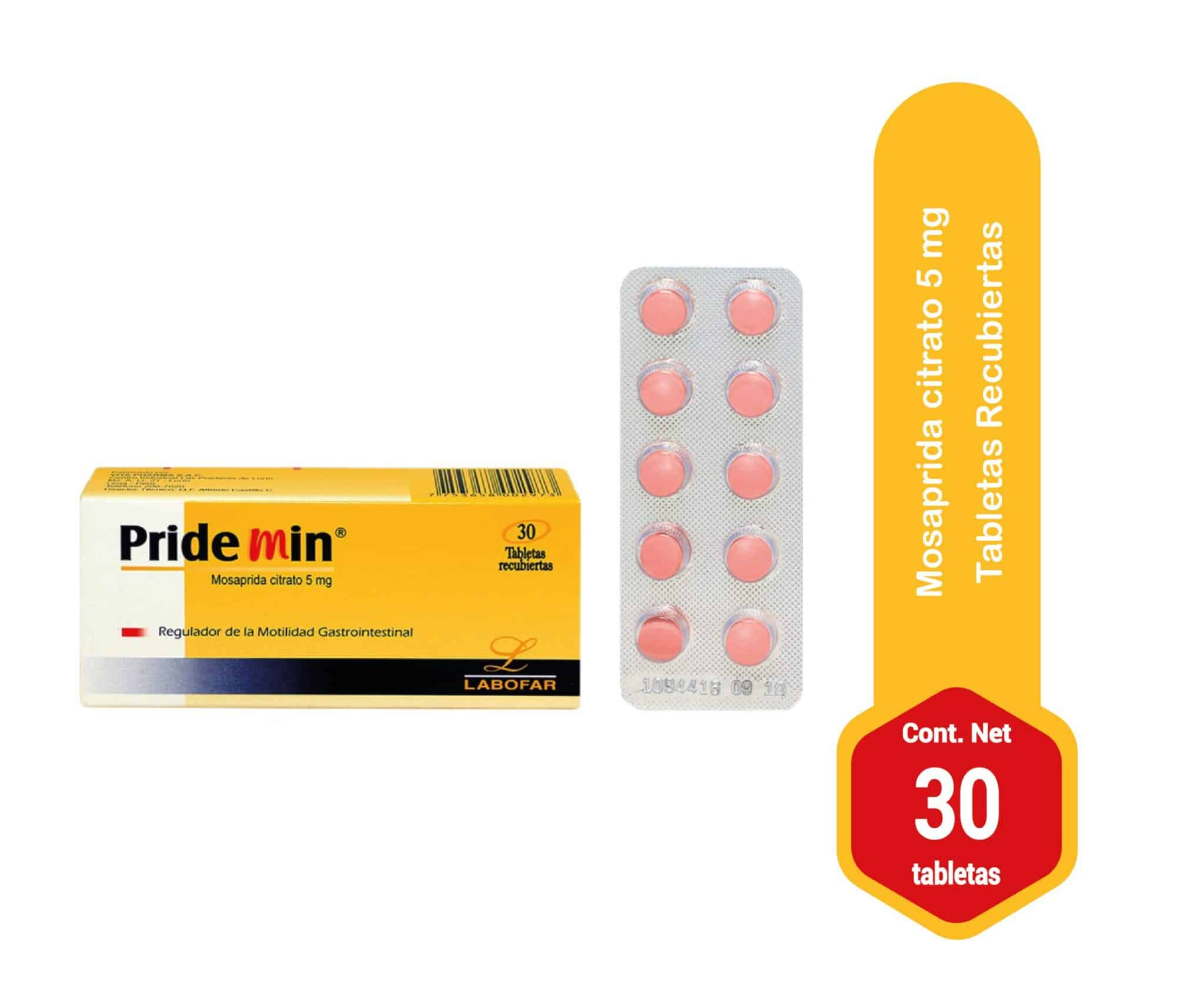 PRIDEMIN 5 MG (MOSAPRIDA CITRATO) X 30 TAB - Novafarmawimer